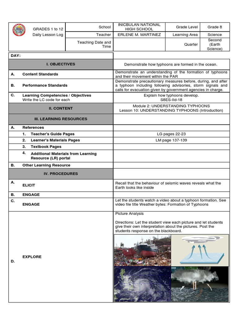 G-8 2ND Quater. Module 2 Lesson 10-18 | PDF | Tropical Cyclones | Eye ...