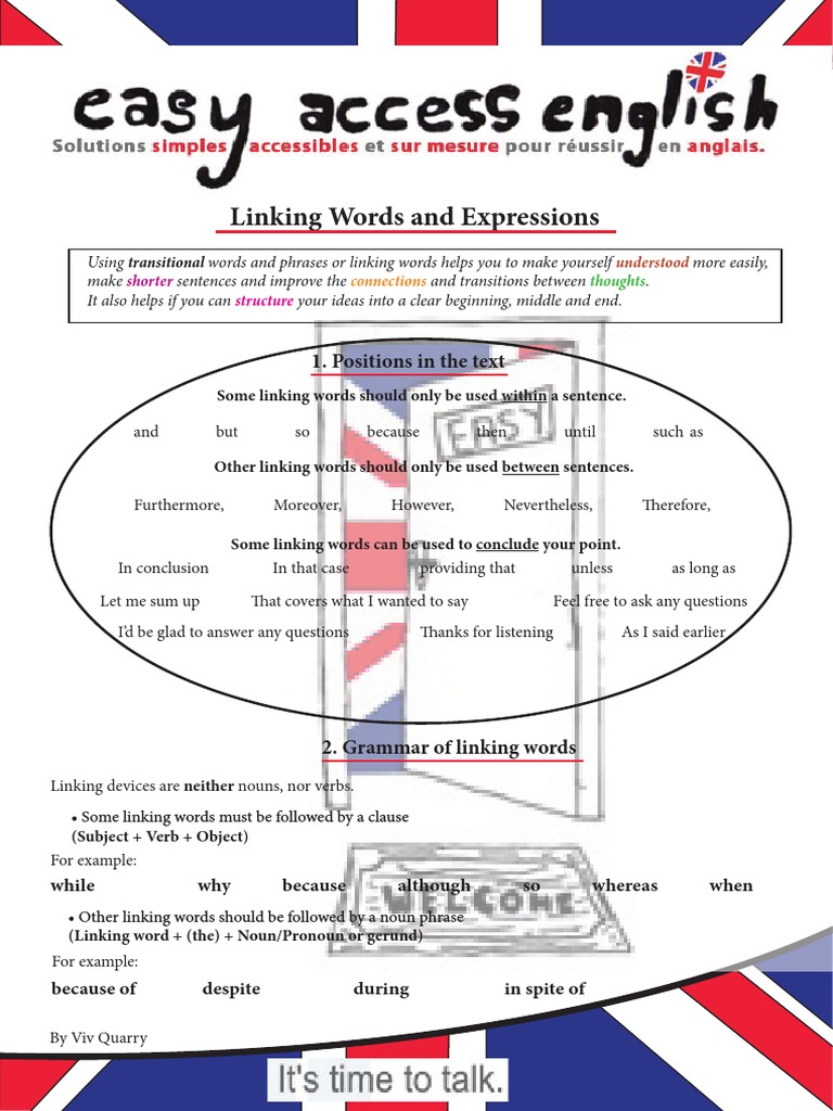 Linking Words Guide | Download Free PDF | Word | Sentence (Linguistics)