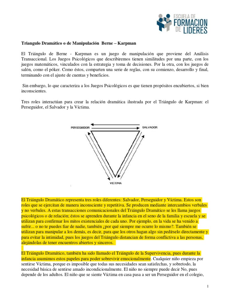 El Triangulo Dramatico de Karpman | PDF | Ira | Desarrollo personal