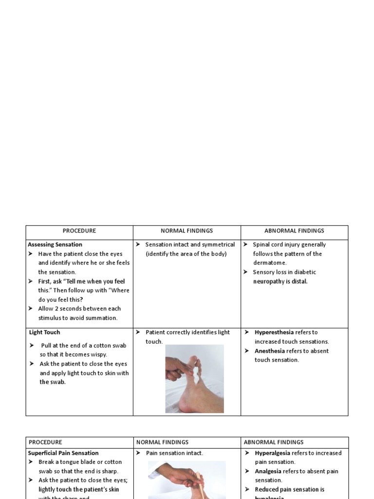 Neuro Assessment Report | PDF | Peripheral Neuropathy | Senses