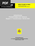 SPLN D3.002!1!2007 Spesifikasi Transformator Distribusi Trafo Fase Tiga Dan Tunggal | PDF