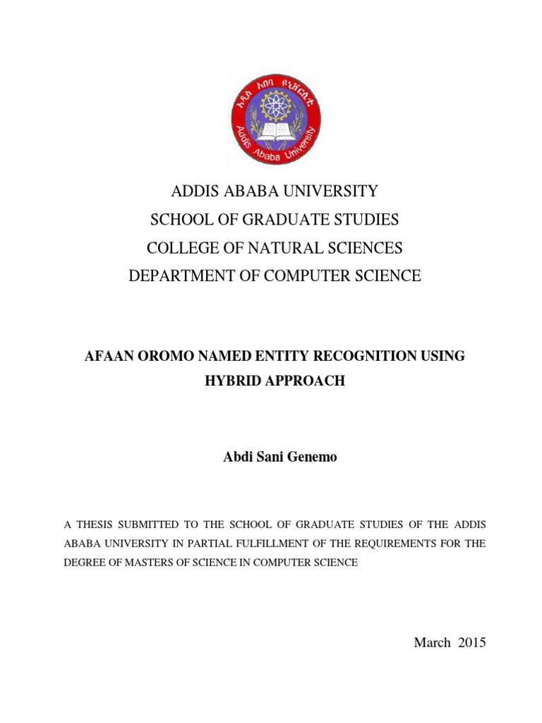 Afaan Oromo Named Entity Recognition Using Hybrid Approach Pdf Preposition And Postposition