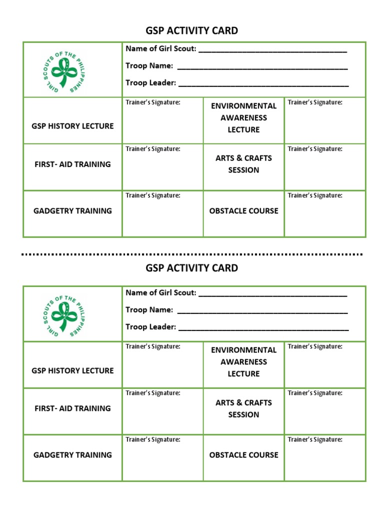 GSP Activity Card | PDF