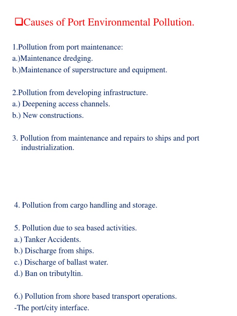 Causes of Port Environmental Pollution | PDF