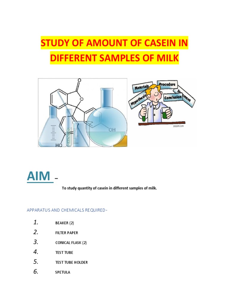 Study of Amount of Casein in Different Samples of Milk: Apparatus and ...