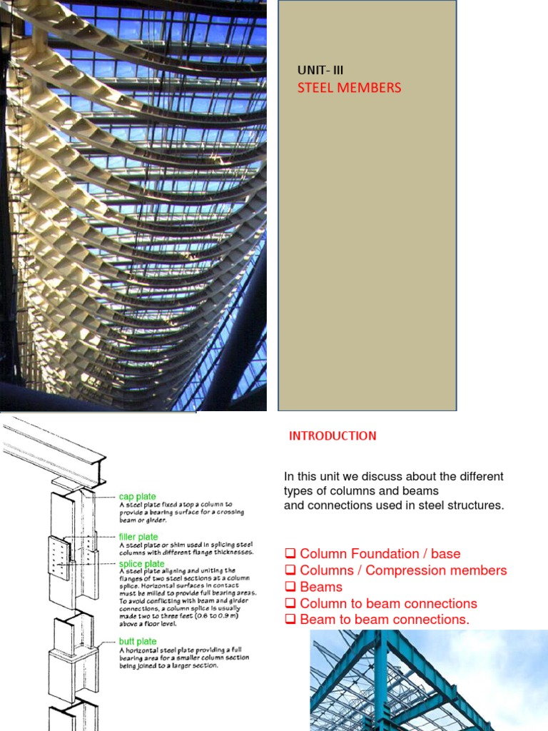 3.steel Members (Unit III) | PDF | Beam (Structure) | Column