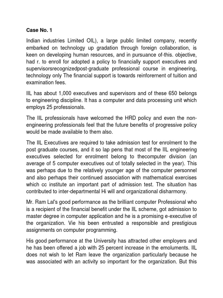 Case Study | PDF | University And College Admission | Employment