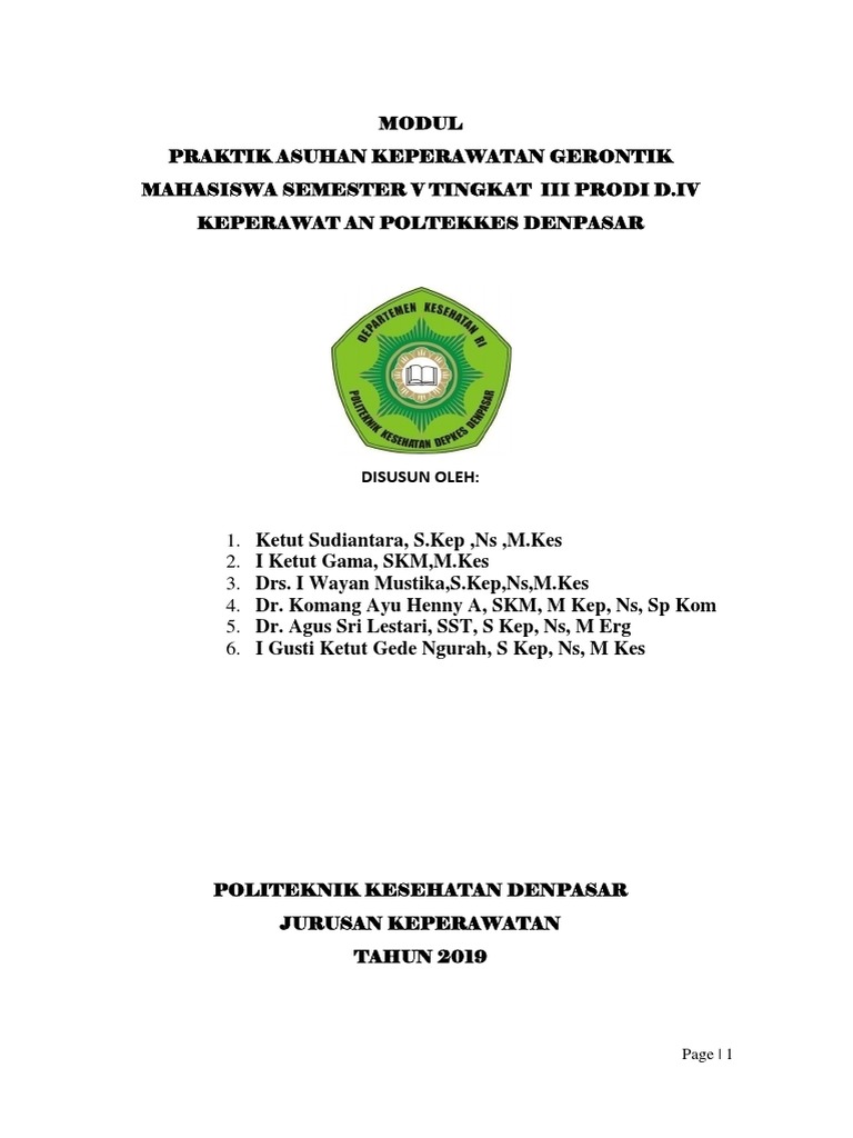 Modul Gerontik 2019 | PDF | Pengembangan Diri