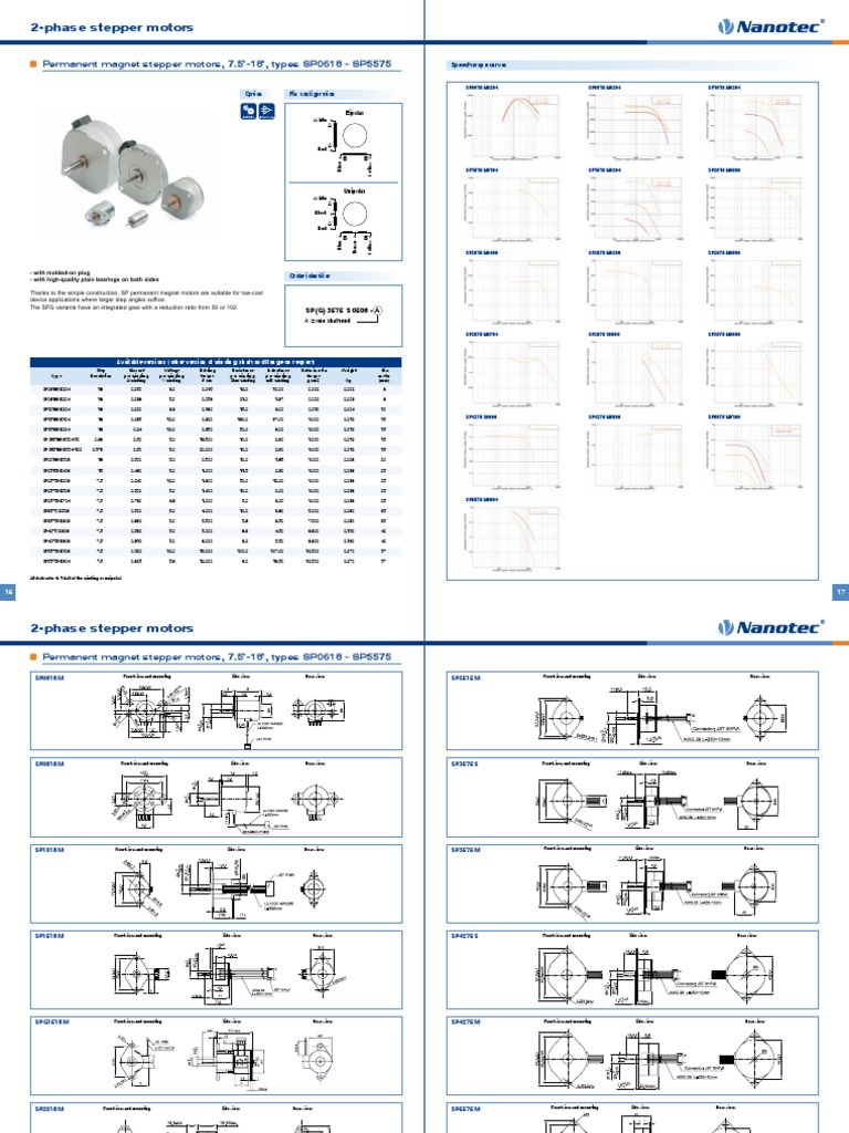 Motor de Dos Fases SP2575 | PDF | Electric Motor | Electrical Engineering