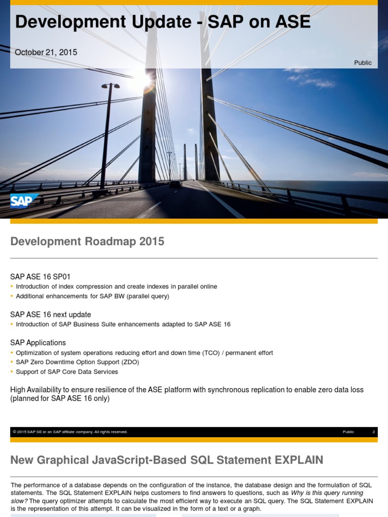 SAP On ASE Development Update | PDF | Sap Se | Databases