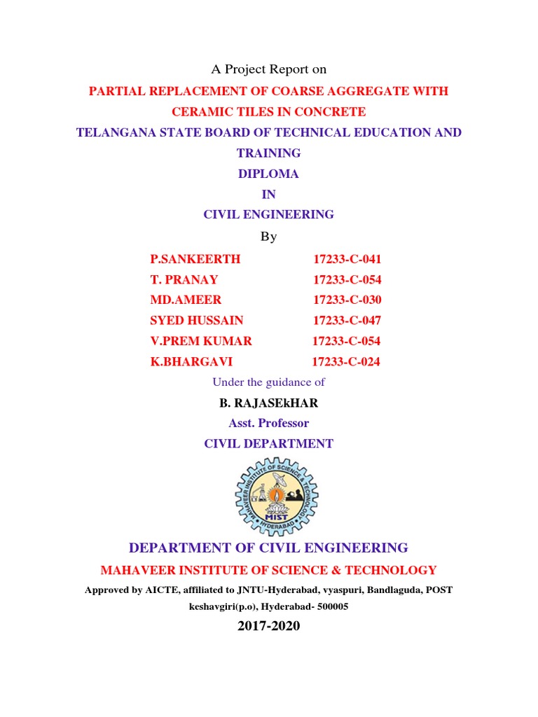 A Project Report On: Telangana State Board of Technical Education and ...