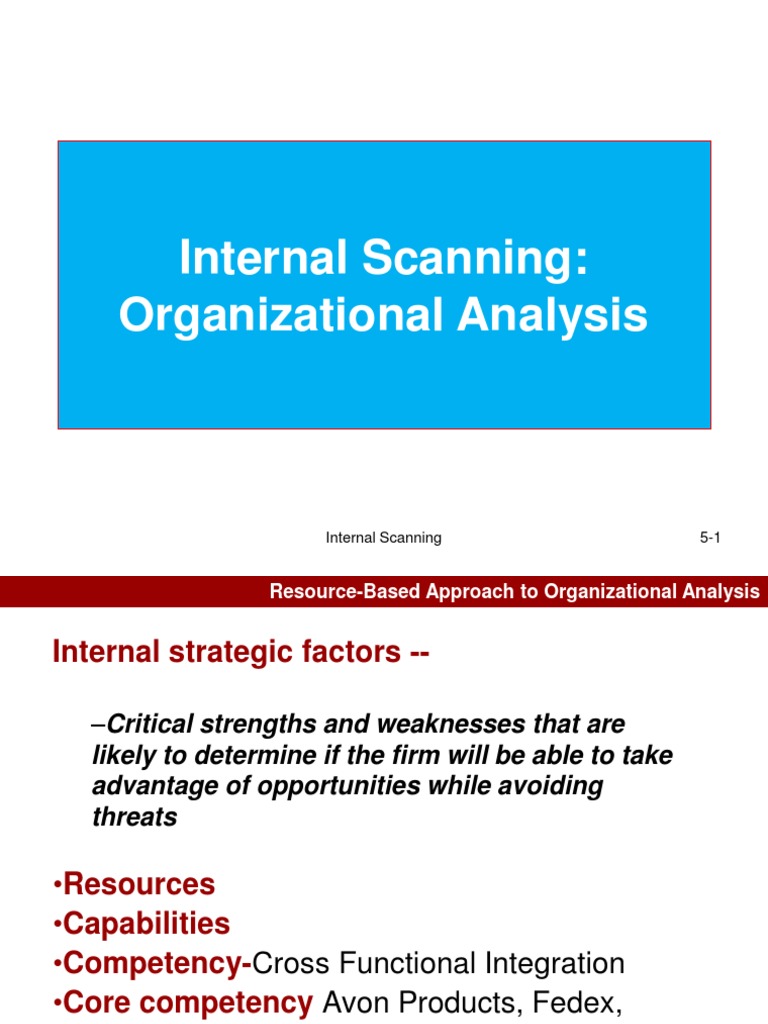 Internal Scanning | PDF | Business Model | Strategic Management