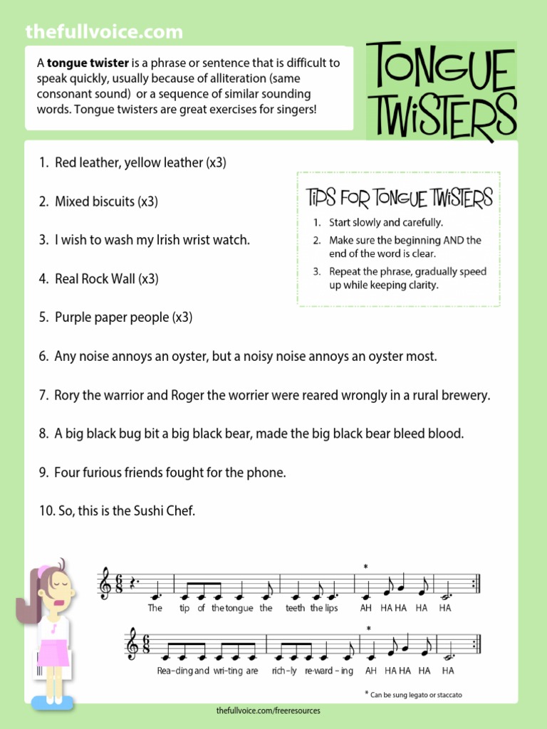 VOCAL WARM UPS Twisters | PDF | Foreign Language Studies