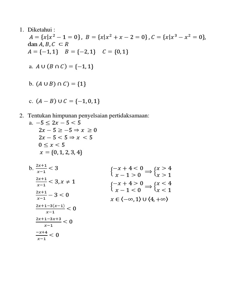 Jawaban Tugas 1 Kalkulus MATA4110 | PDF