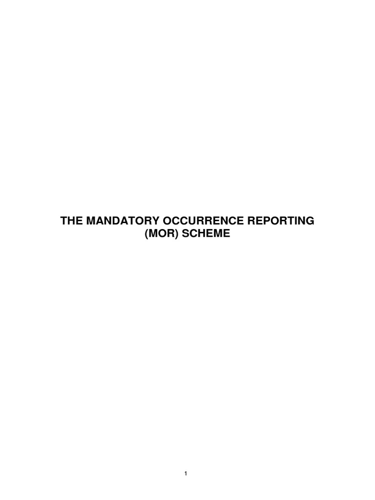 The Mandatory Occurrence Reporting (Mor) Scheme | PDF | Turbine Engine ...