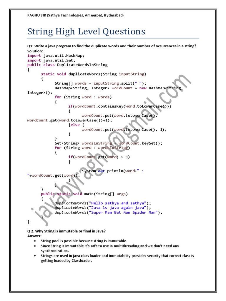 String High Level Questions | PDF | String (Computer Science) | Programming Paradigms