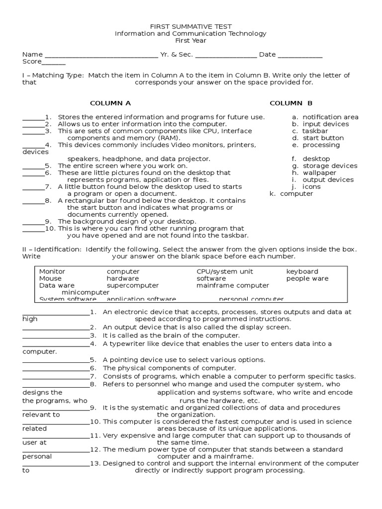 Summative Test | PDF | Computer Program | Programming