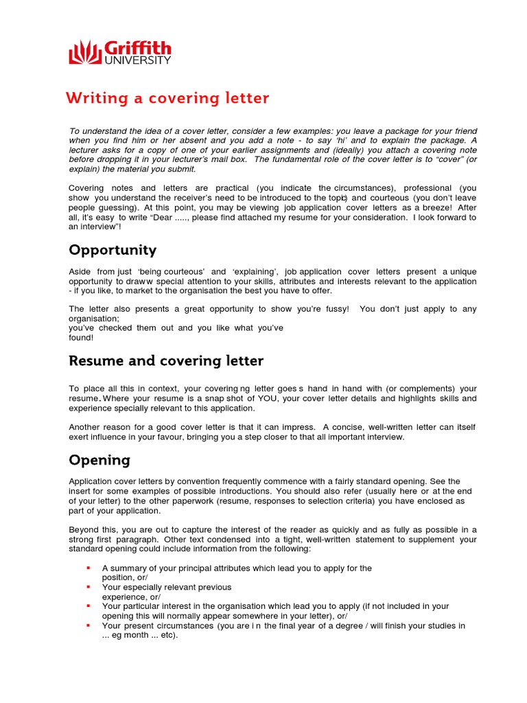 Applying For A Job Writing A Covering Letter | PDF | Résumé | Employment