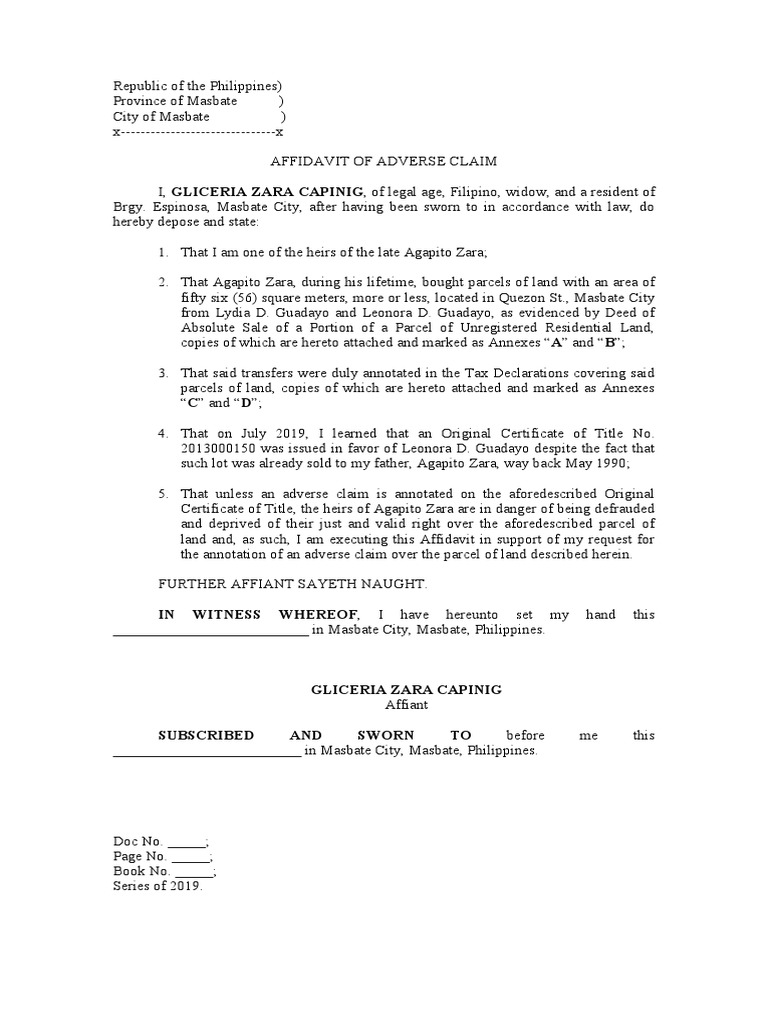 IN WITNESS WHEREOF, I Have Hereunto Set My Hand This | PDF