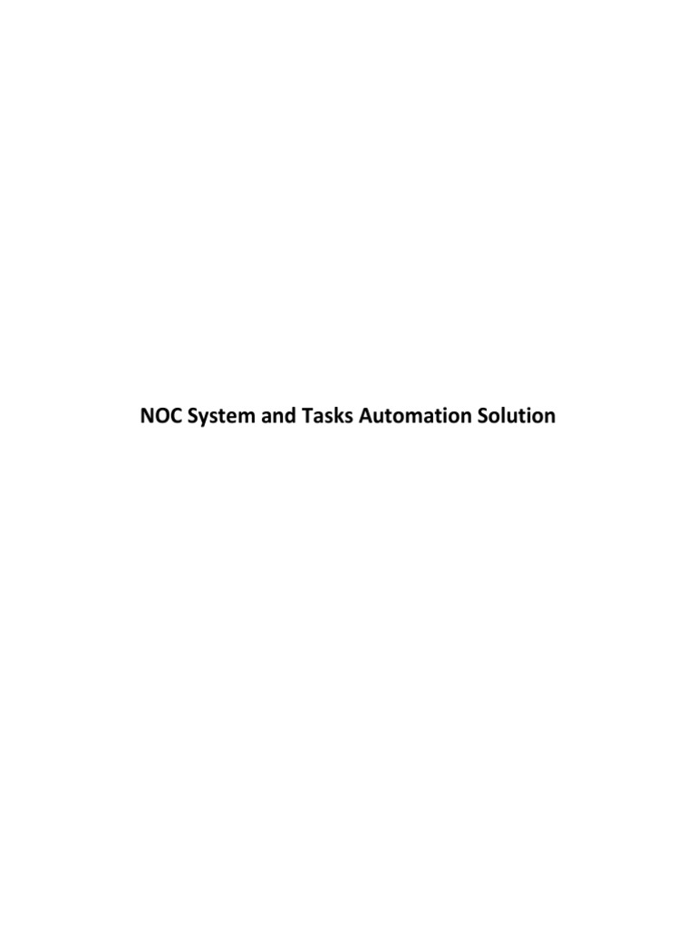 NOC System and Task Automation Solution | PDF | Computer Terminal ...