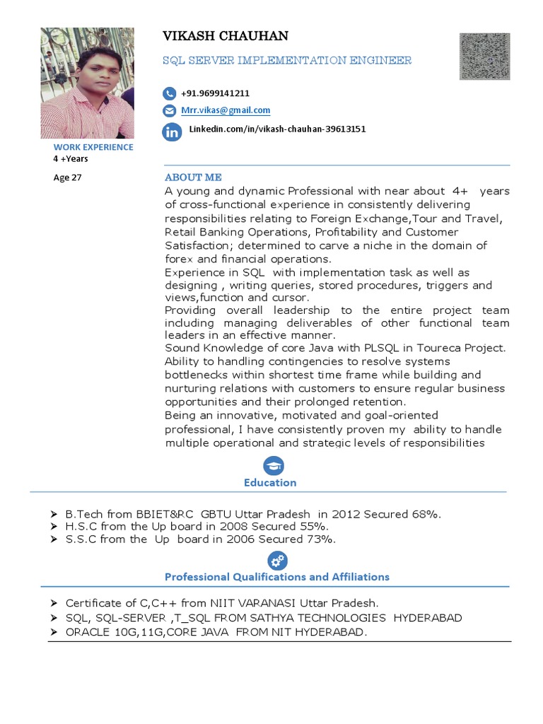 Vikash Chauhan: SQL Server Implementation Engineer | PDF | Microsoft Sql Server | Pl/Sql