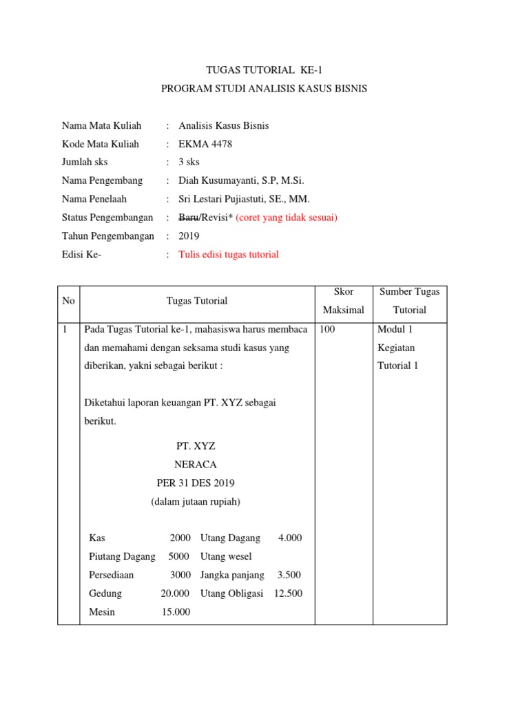 Tugas 1 Analisis Kasus Bisnis | PDF Tugas 1 Analisis Kasus Bisnis | PDF