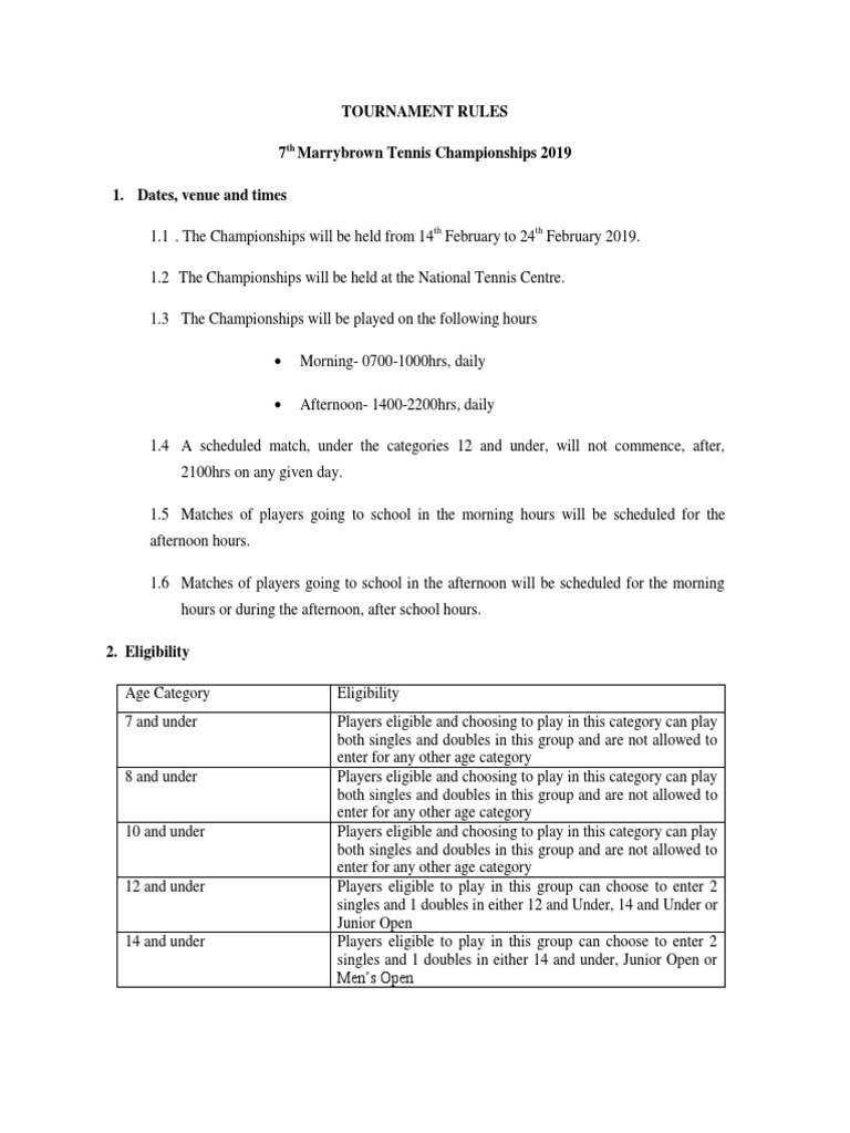 Tournament Rules - 7th Marrybrown Tennis Championships - February 2019 ...