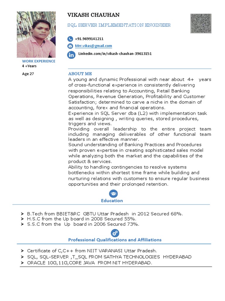 Vikash Chauhan: SQL Server Implementation Engineer | PDF | Microsoft Sql Server | Databases