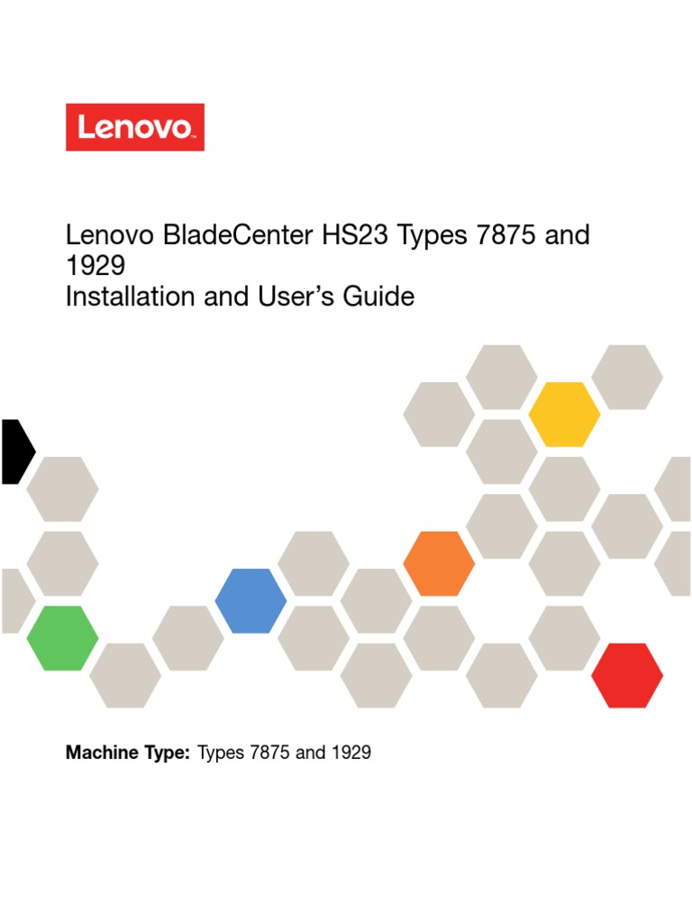 Lenovo Bladecenter Hs23 Types 7875 and 1929 Installation and User'S ...