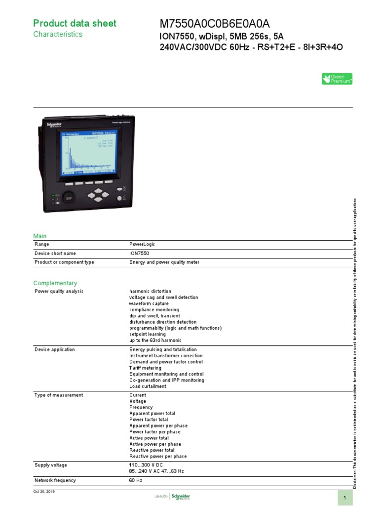 Powerlogic Ion7550 Ion7650 Series M7550a0c0b6e0a0a | PDF | Ac Power ...