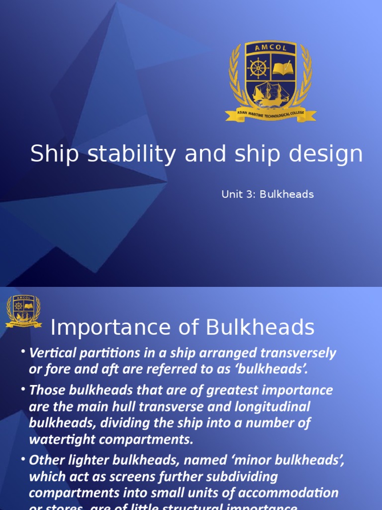 Construction and Design of Ship Bulkheads | PDF | Ships | Deck (Ship)