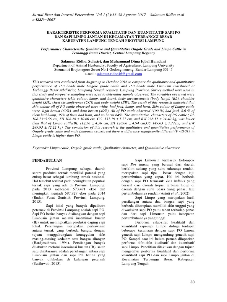 Jurnal | PDF | Livestock | Domesticated Animals