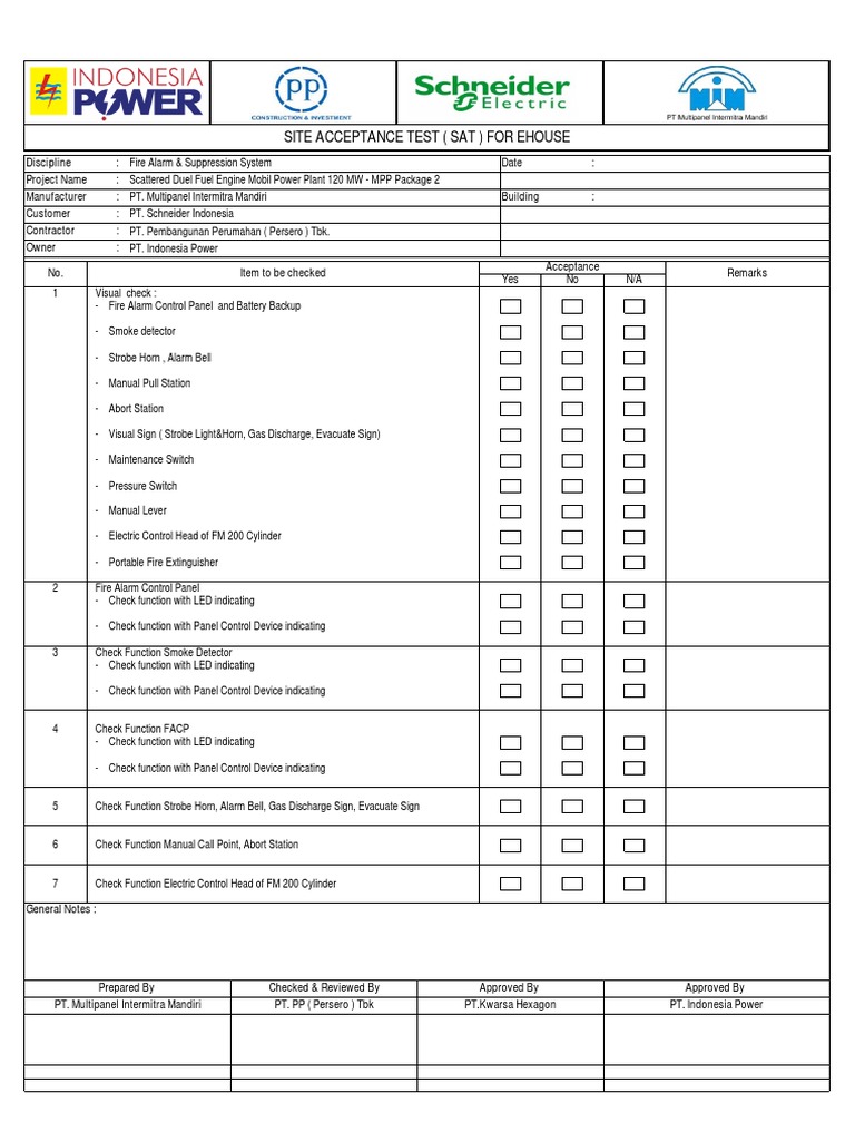 Site Acceptance Test (Sat) For Ehouse | PDF | Hazards | Safety