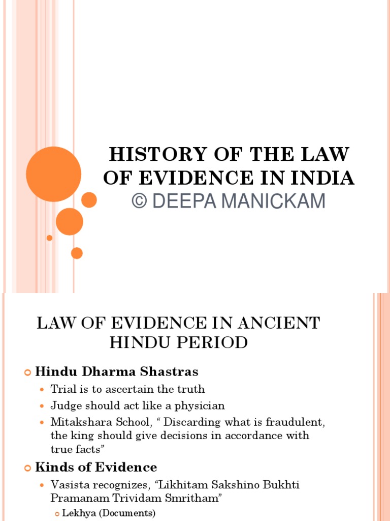 History of The Law of Evidence in India PDF | Download Free PDF ...