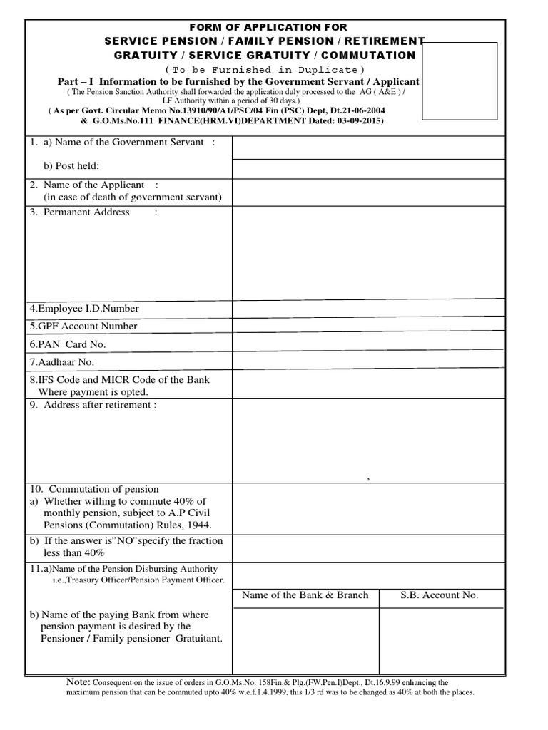 Family Pension Application Form | PDF | Pension | Tax Deduction