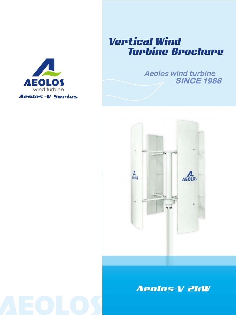 Aeolos-V 2kW Brochure PDF | PDF | Wind Power | Wind Turbine