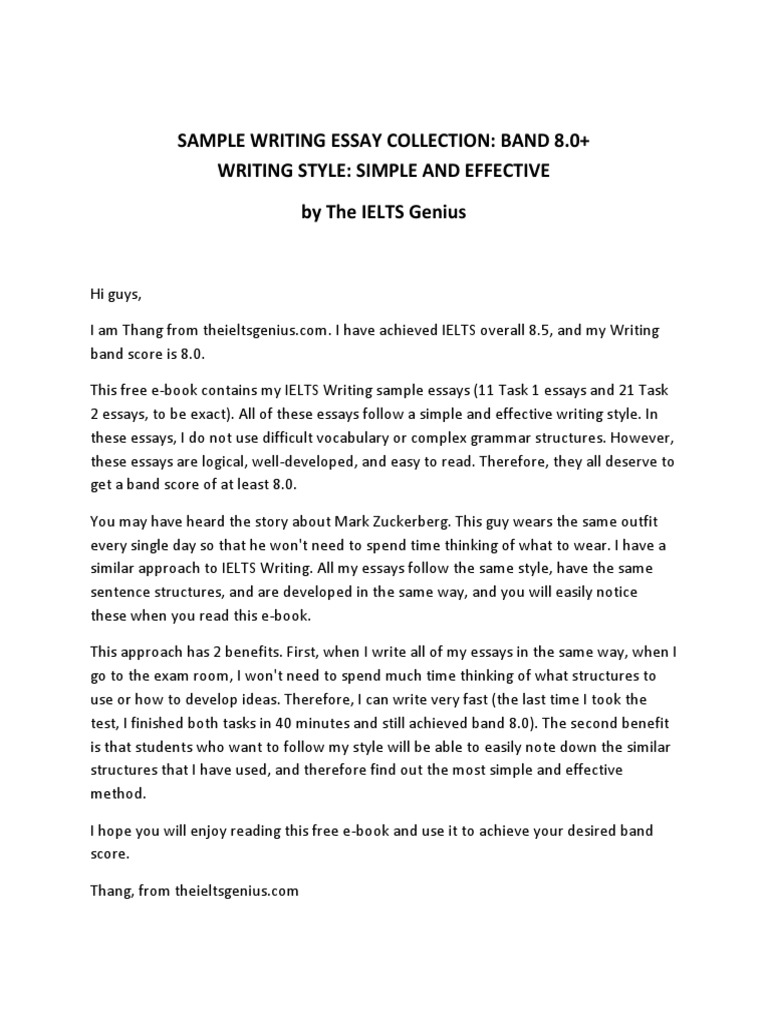 IELTS Sample Essays For Writing Task | PDF | Paper | Grandparent