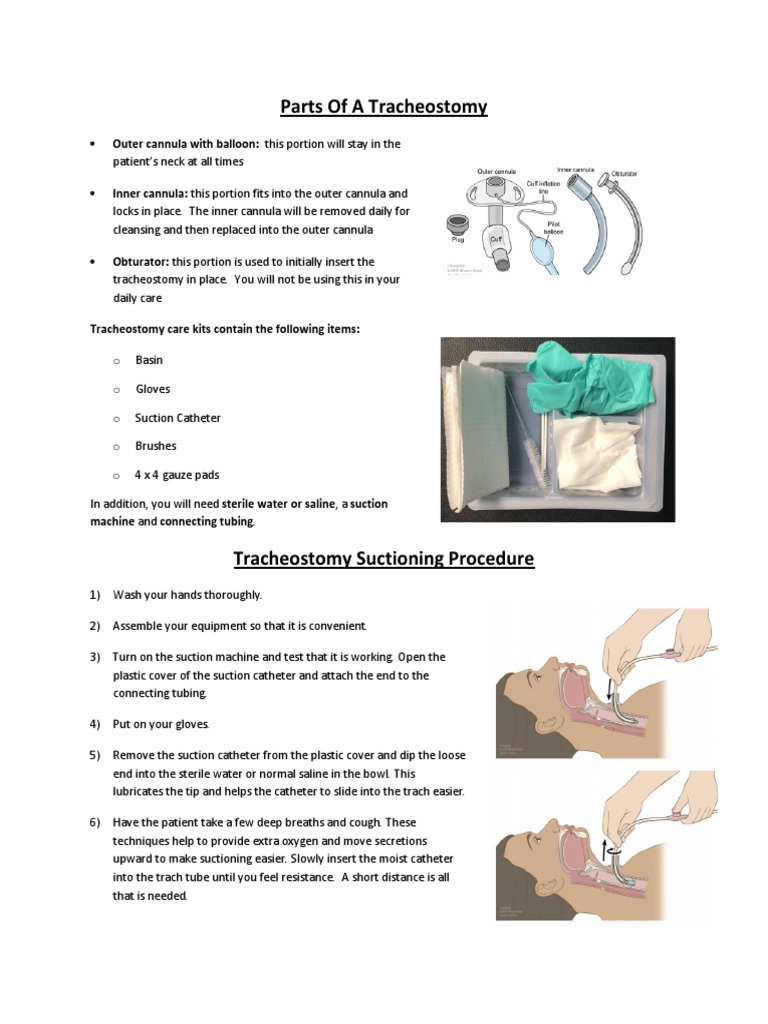 Parts of A Tracheostomy: Tracheostomy Care Kits Contain The Following ...