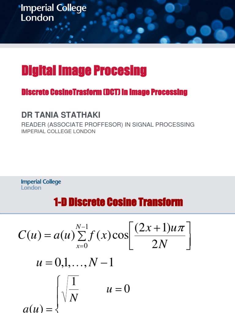 An Introduction to the Discrete Cosine Transform and its Applications ...