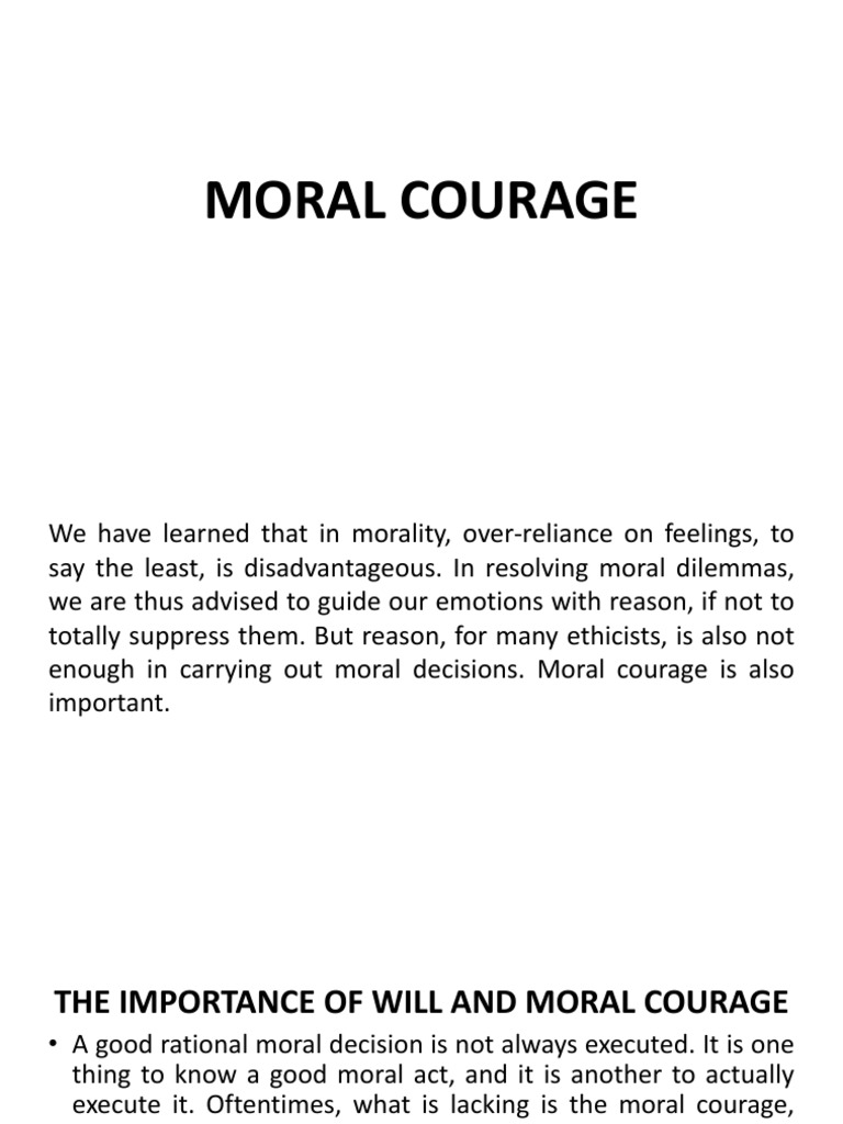 Moral Courage | Morality | Courage