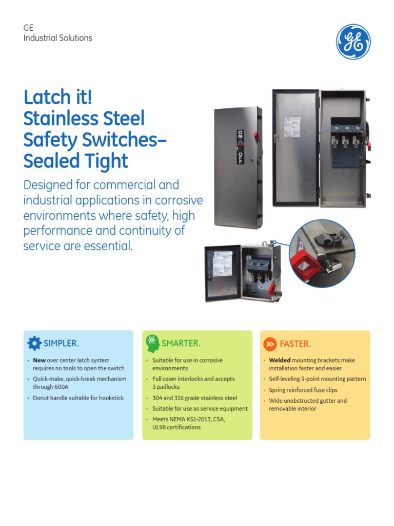 Heavy Duty Stainless Steel Safety Switches | PDF | Fuse (Electrical ...