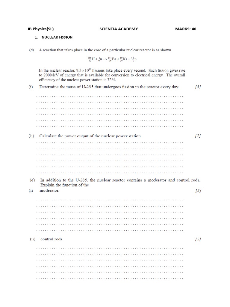 QN Paper IB Physics | PDF
