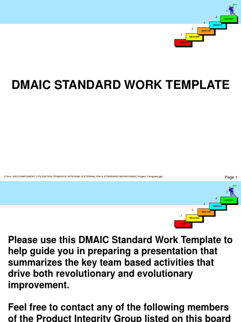 DMAIC Project Standard Work Template | PDF | Business