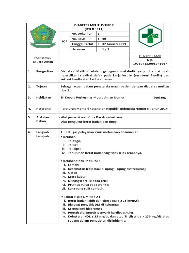Sop DM Tipe 2 Icd.x E11 | PDF