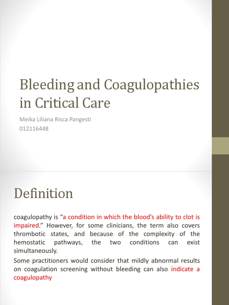 Comprehensive Guide to the Diagnosis and Management of Coagulopathies ...