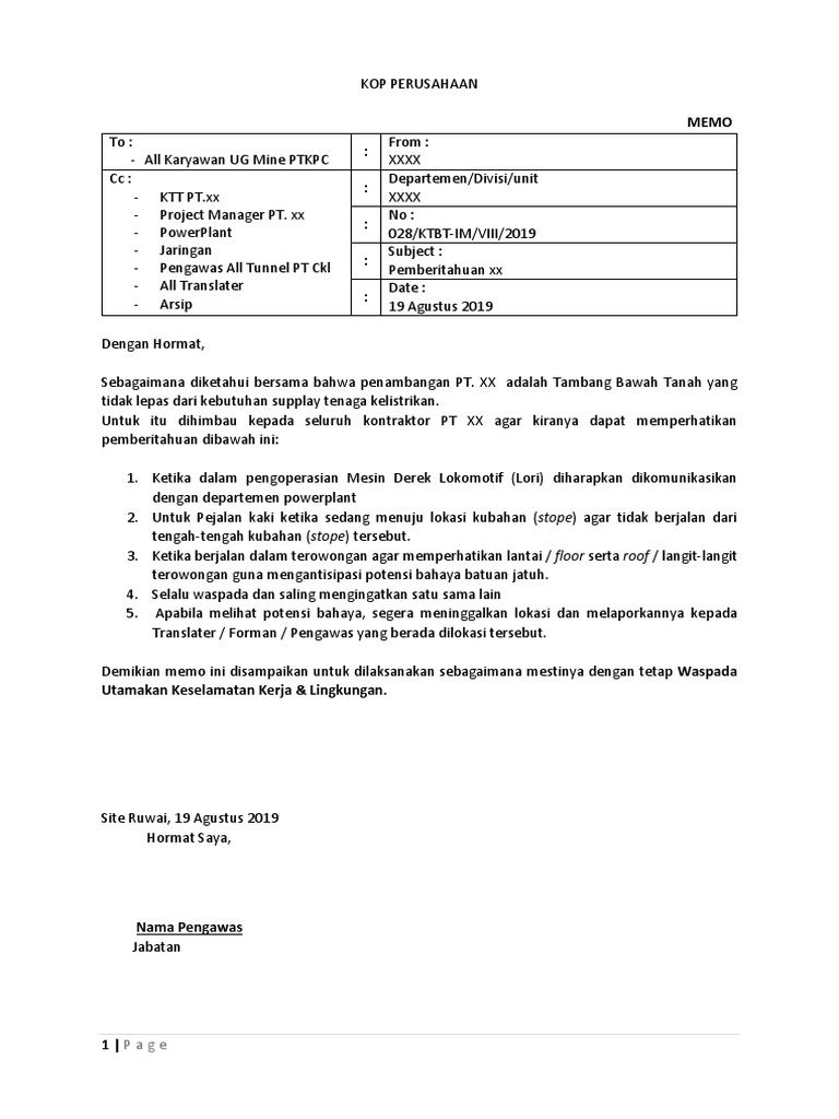 028 Memo Pemberitahuan PDF | PDF