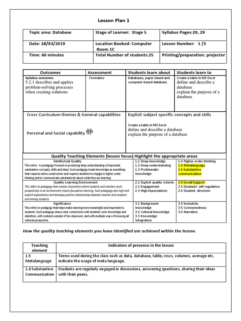 Sequential Lesson Plans Stage 5 | PDF | Educational Assessment | Pedagogy