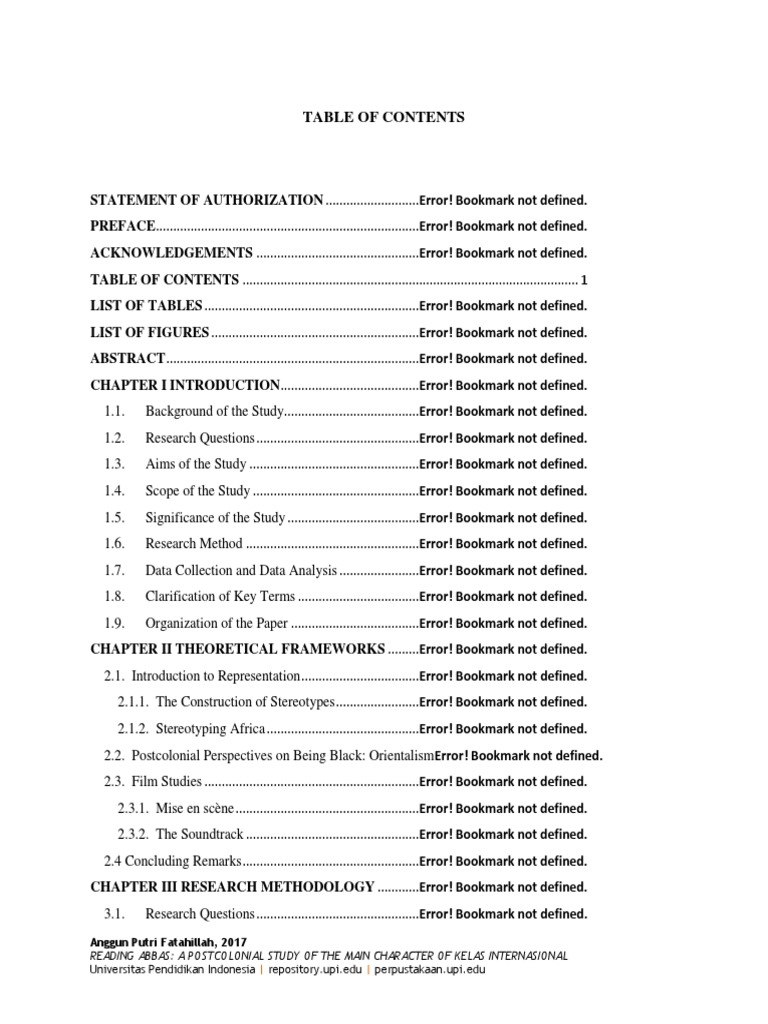 Statement Of Authorization Preface Acknowledgements List Of Tables List