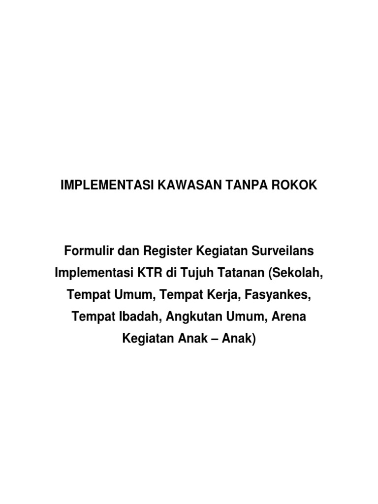 YUK - Via.form Review Implementasi KTR Di Sekolah Dan Tempat Umum Dan Kantor | PDF