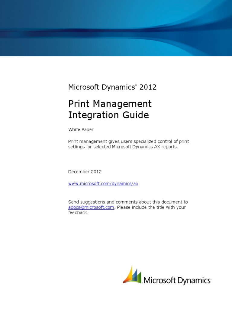 AX 2012 Print Management Integration Guide | PDF | Method (Computer ...